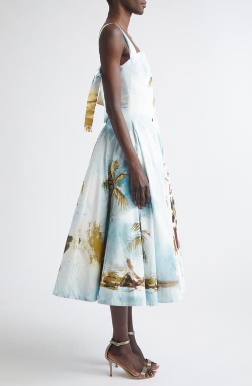 OSCAR DE LA RENTA Oscar de la Renta Dominican Landscape Stretch Poplin Sundress